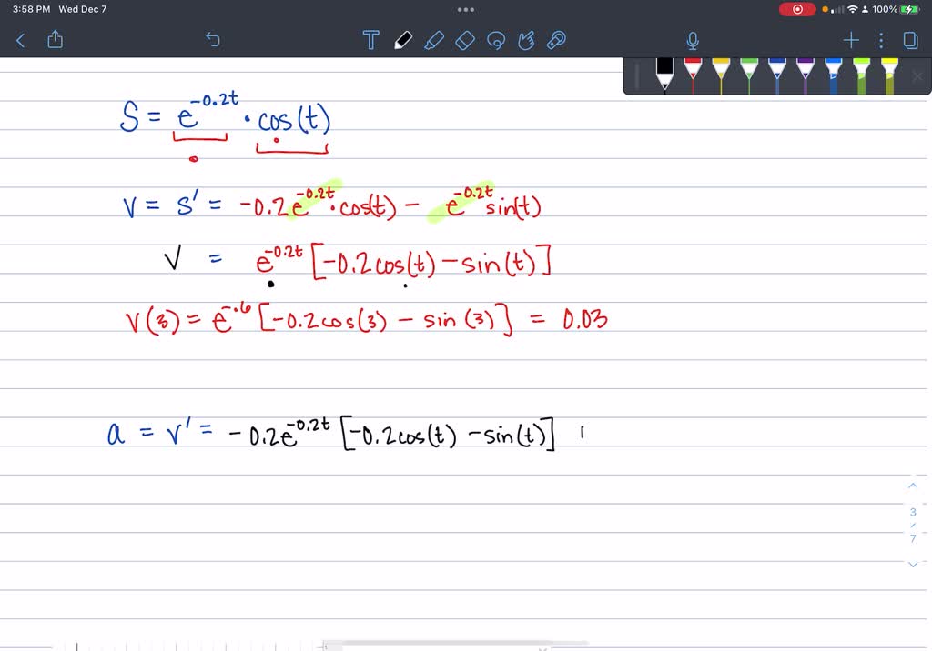SOLVED: The displacement ol damped simple pendulum can be modelled by ...