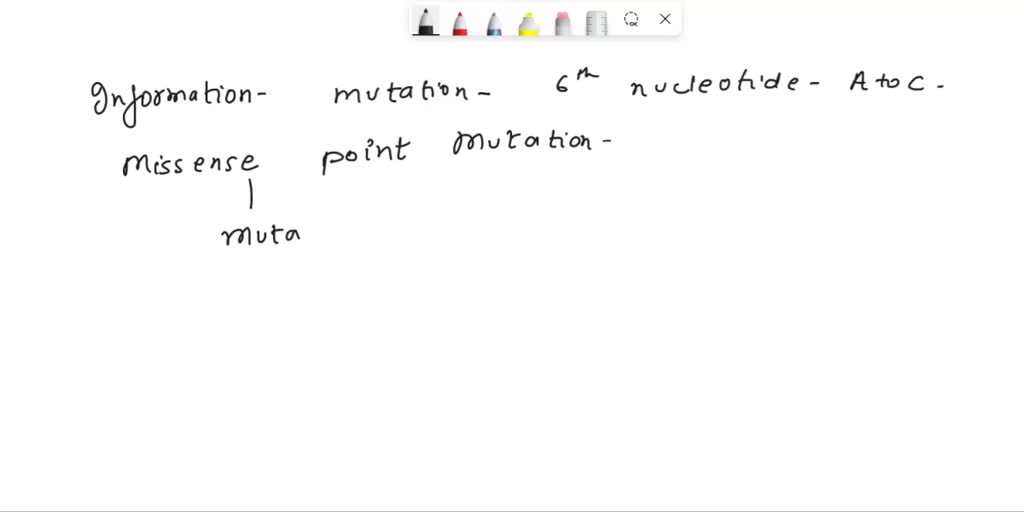 SOLVED: QUESTION 6 From Investigation 2: In the second mutation, you ...