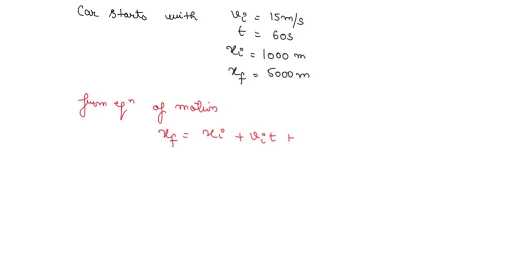 SOLVED: xf = xi + vit + 1/2at^2 where xf is the final position, xi is ...