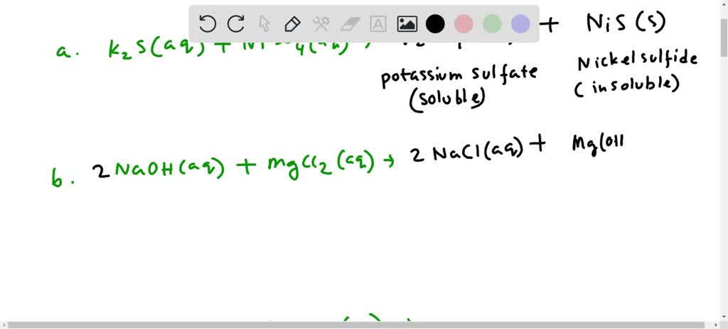 SOLVED: Give the formulas and names of the soluble and insoluble ...
