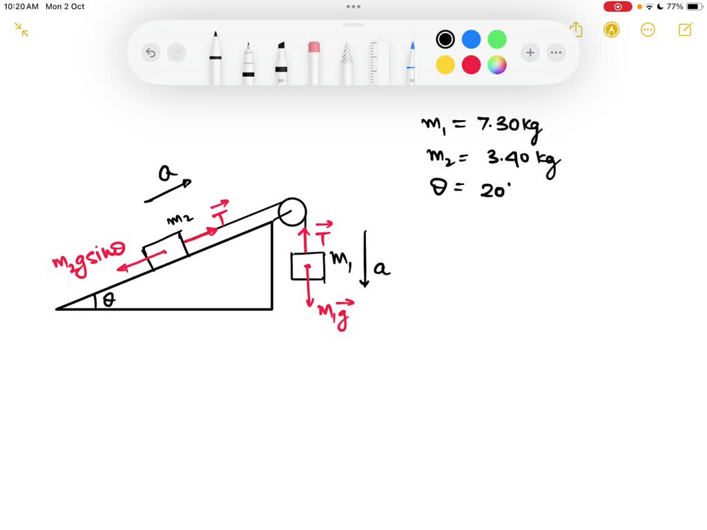 SOLVED: A block with mass m1 hangs from a rope that is extended over an ...