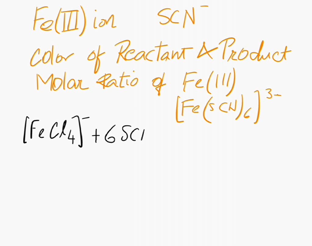 SOLVED: Write the chemical equation for the reaction of Fe(III) ion ...