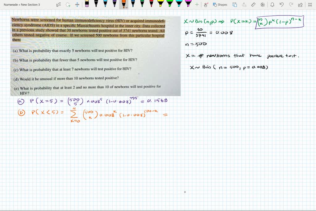 SOLVED: Exercise 44, Netbars Weit screened for Human itmunodeficiency W ...
