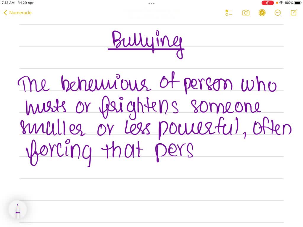 SOLVED: Bullying is a type of what? Question 10 options: psychological ... SOLVED: Bullying is a type of what? Question 10 options: psychological ...