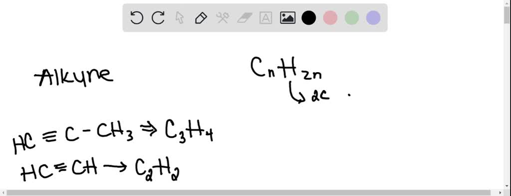 SOLVED: The general formula of an alkyne is: a. CnH2n b. CnH2n+2 c ...
