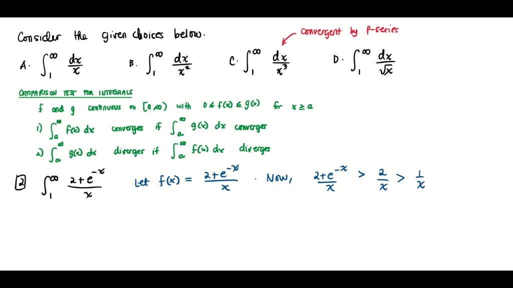 SOLVED: point) Match the following improper integral with the improper ...