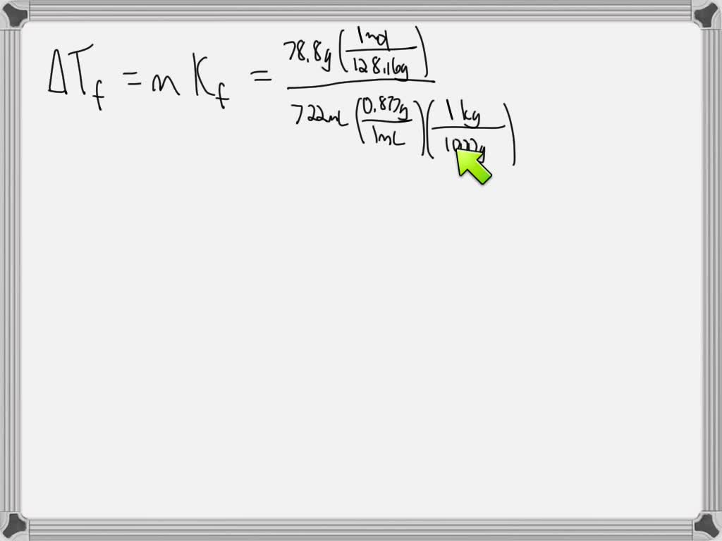 SOLVED: Question 6 25 pts Determine the freezing point of a solution that contains 78.8% of ...