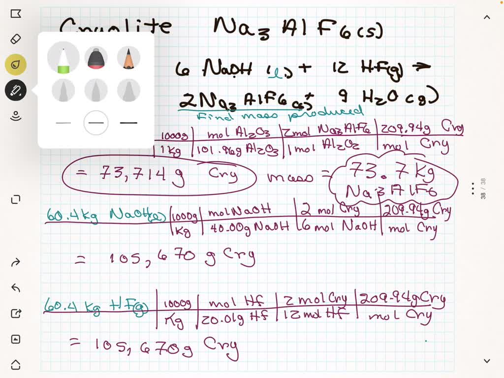 SOLVED: Cryolite, Ni,AlFa(s), an Ore used in the production of aluminum ...