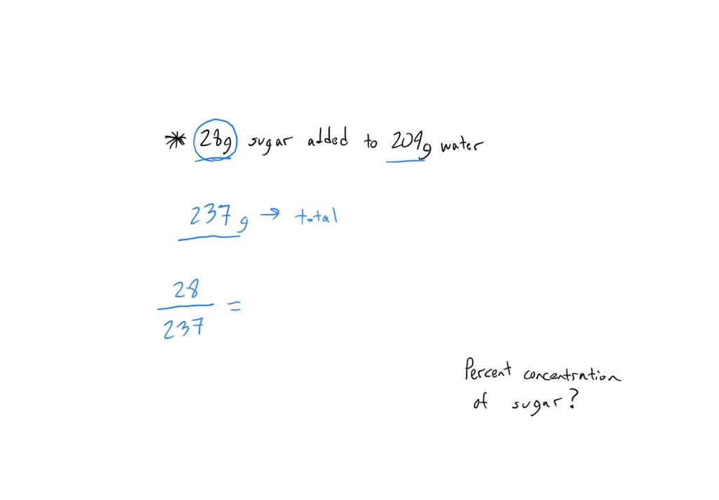 SOLVED: What is the percent concentration of sugar in pink lemonade if ...