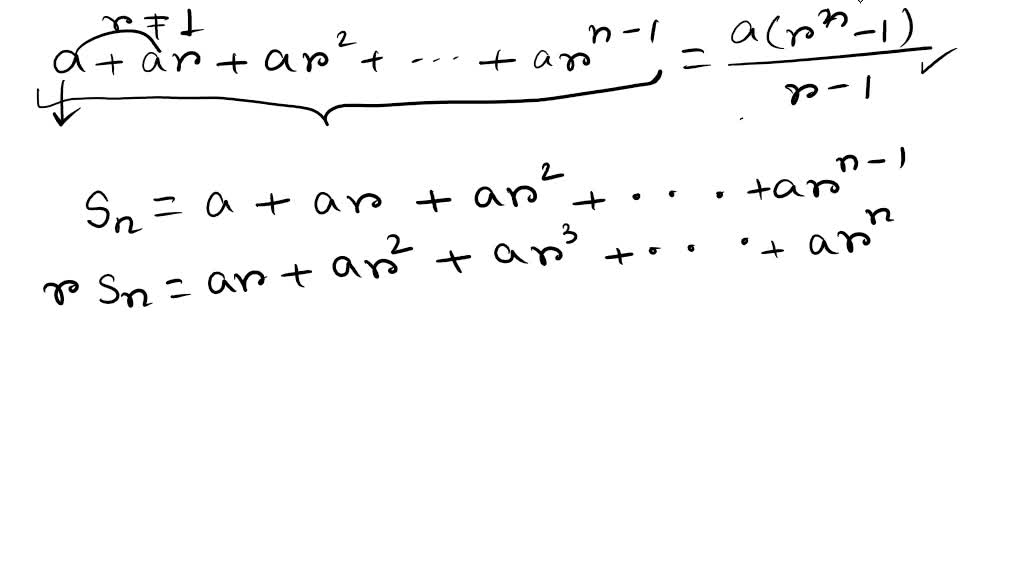 SOLVED: (Using the formula for the sum of the geometric series prove ...