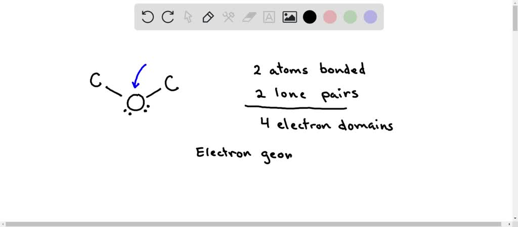 SOLVED: What is the electron center geometry around the oxygen in this ...