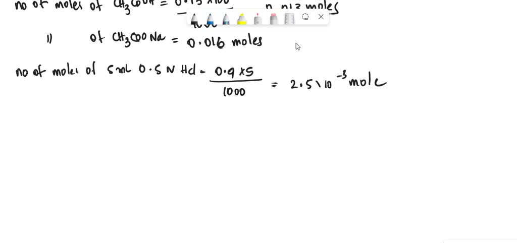 SOLVED: 300 mL of 0.26 M acetic acid solution (CH3CO2H; Ka = 1.8 x 10-5 ...