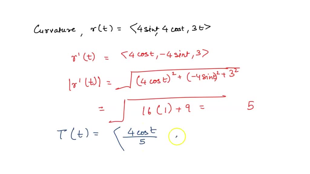 SOLVED: Find the curvature of the curve r(t) = at a general point