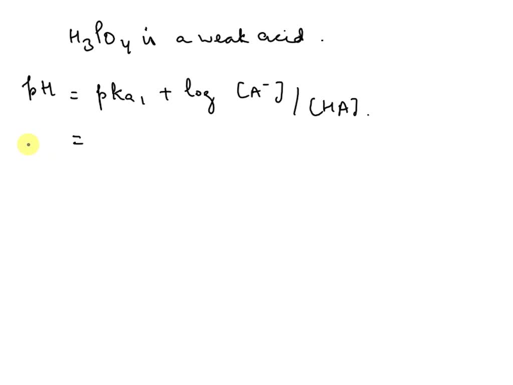 SOLVED: Calculate the pH of a 0.200M solution of phosphoric acid, H3PO4 ...