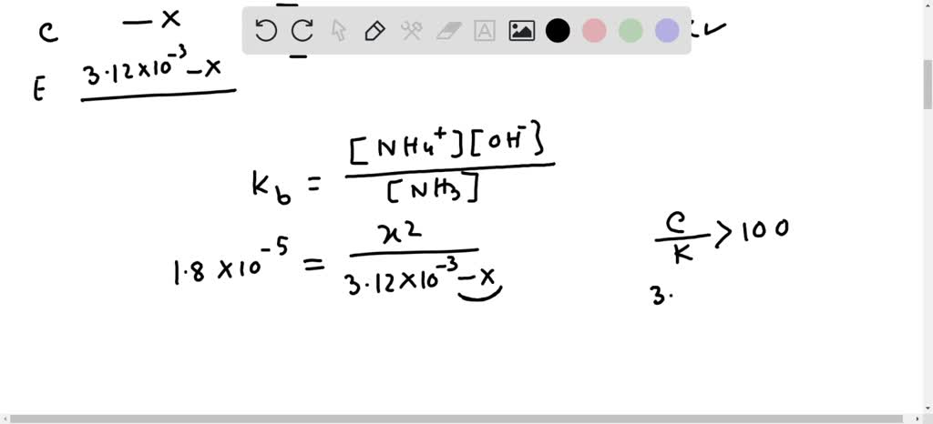 SOLVED: 11. Kb for ammonia is 1.8 × 10?5. If the initial concentration ...