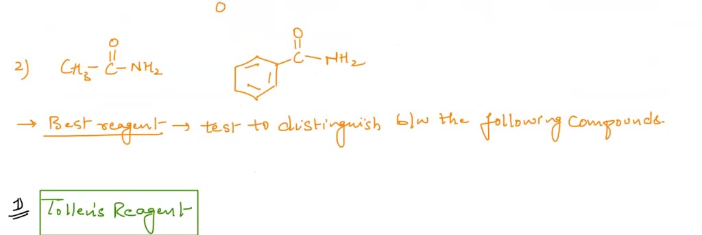 SOLVED: The best reagent test to distinguish between the following ...