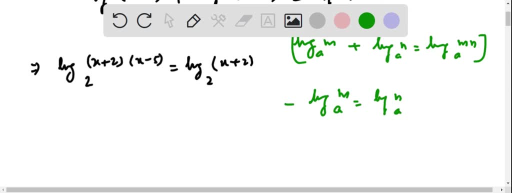 SOLVED: Use the properties of logarithms and the logarithm property of equality to solve the ...