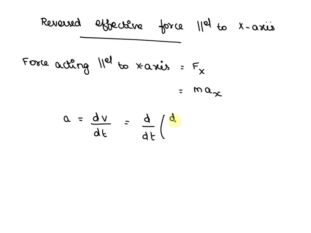 SOLVED: 'the reversed effective force on a particle of mass M parallel ...