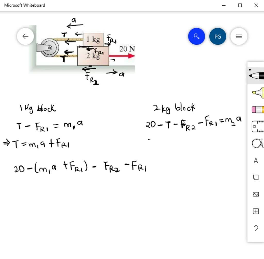 SOLVED: Review The lower block in the figure is pulled on by a rope ...