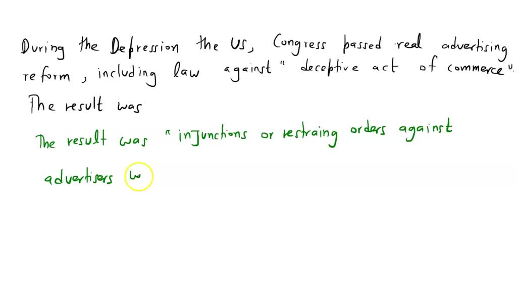 SOLVED: Consider the Federal Trade Commission Act, provide an example ...