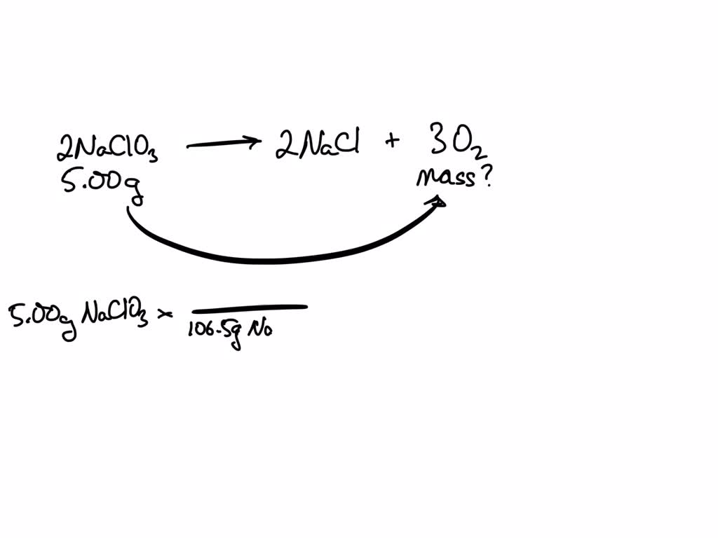 SOLVED: If 5.00 g of sodium chlorate reacts, how many grams of oxygen ...