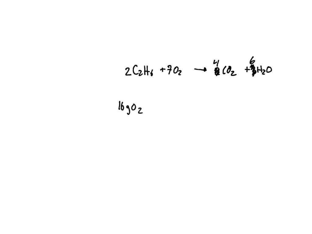Write the balanced equation for the reaction given below: C2H6 + O2 = CO2 + H2O a) If 16.4 g of ...