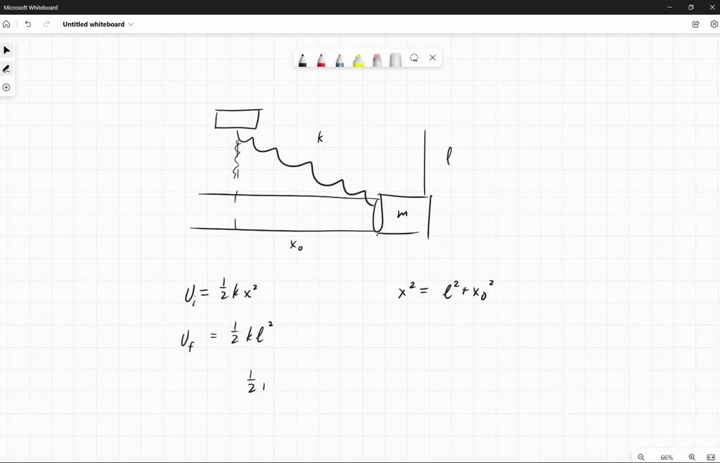 SOLVED: A spring AB of constant k is attached to a support A and to a ...
