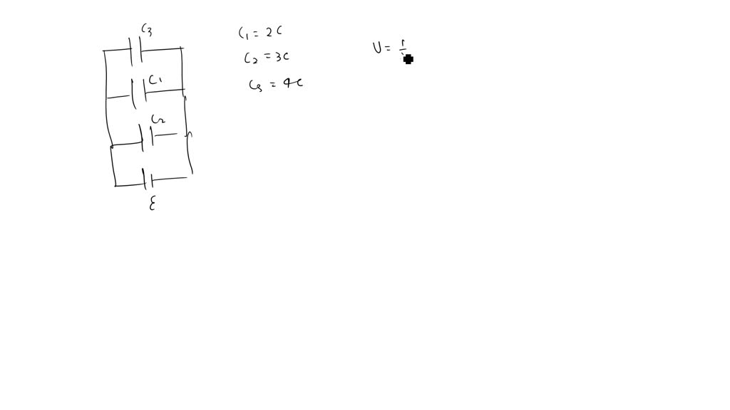 SOLVED: Three capacitors are connected to a battery in parallel, as shown in the figure below ...