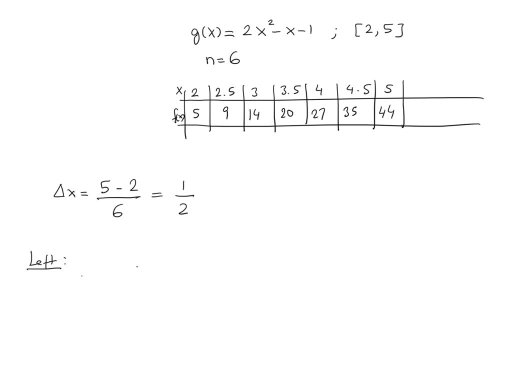 SOLVED: 10) Find the upper and lower sum with given number of ...