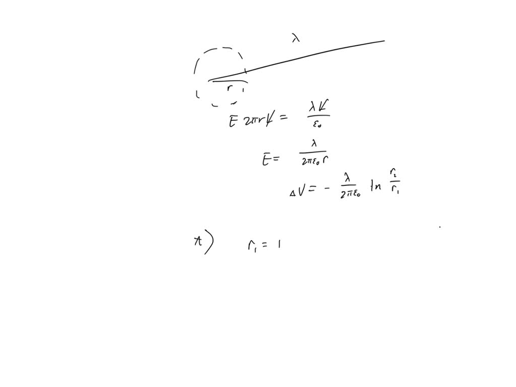 SOLVED: A very long wire carries a uniform linear charge density λ. Using a voltmeter to measure ...