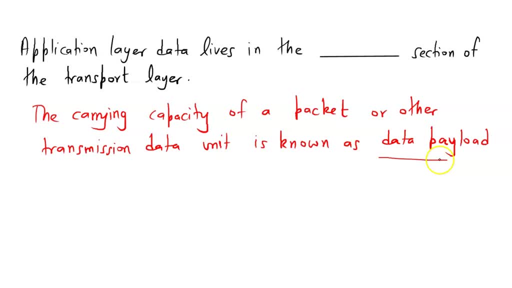 Application Layer Data Lives In The Section Of The Transport Layer Protocol