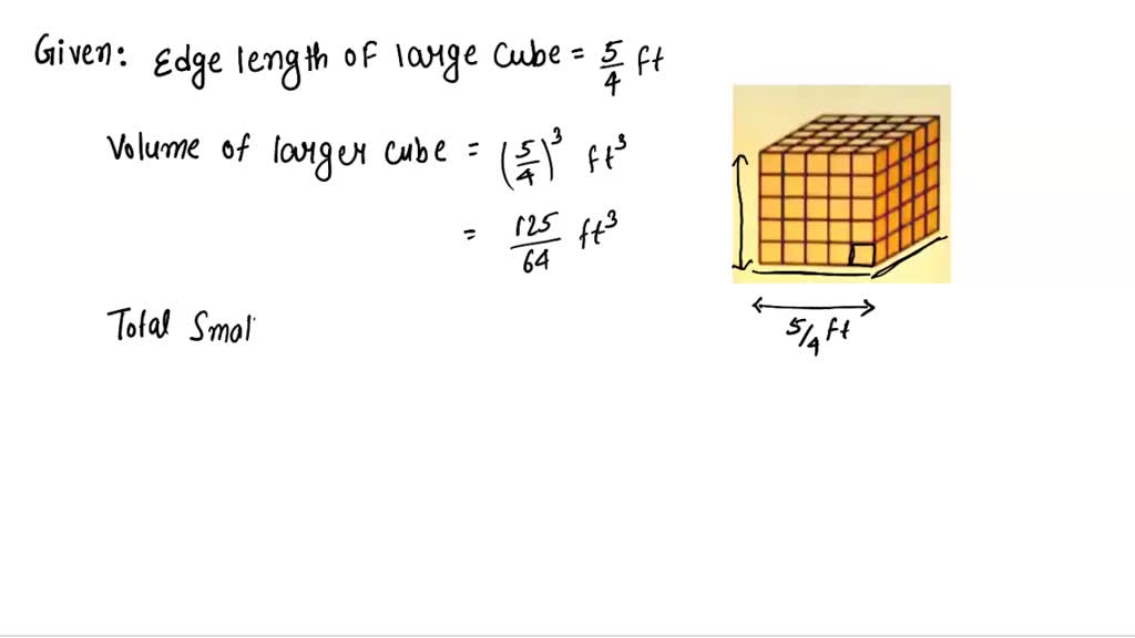 SOLVED: Javier glues together small cubes to make 4 large cubes. It is shown that the large cube ...
