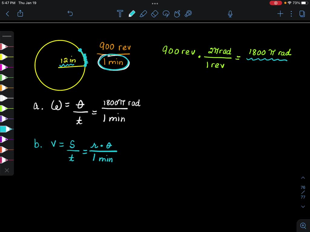 SOLVED: A radial saw has a blade with a 12-in radius Suppose that the ...