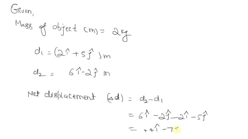 Solved As A 2 Kg Object Moves From 2i 5j M To 6i 2j M The