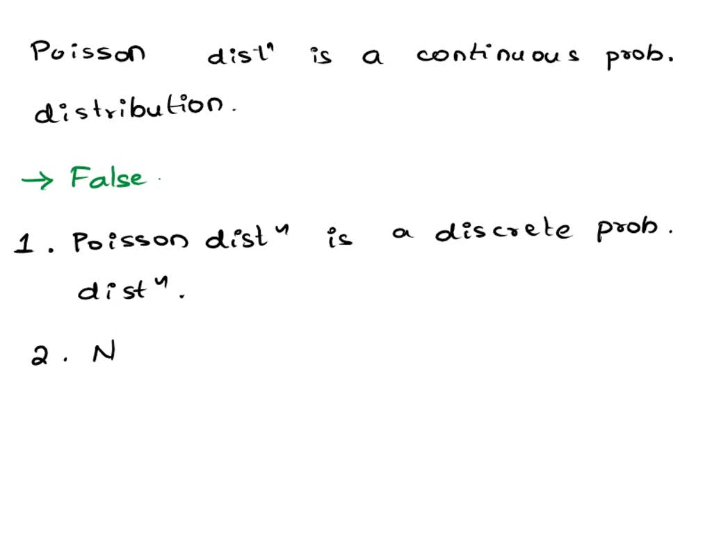 Solved The Poisson Distribution Is An Example Of A Continuous