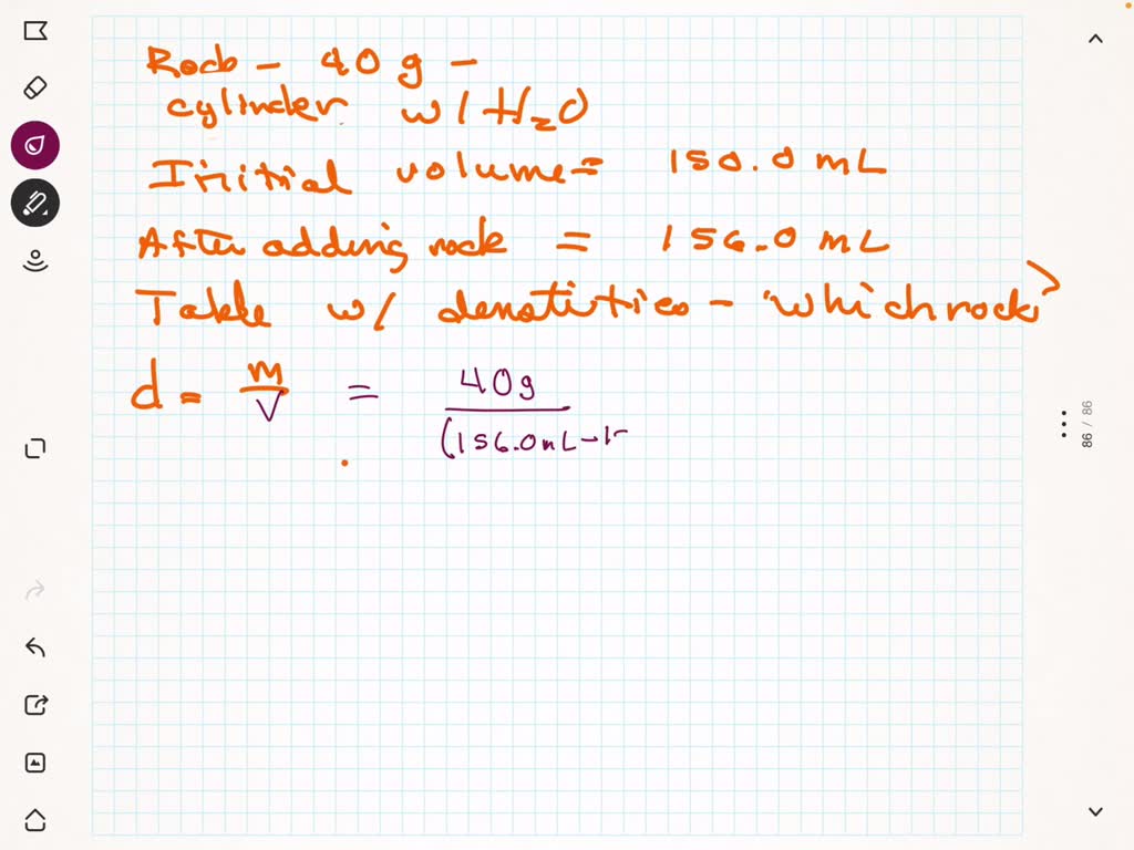 SOLVED: The mass of an unidentified rock is 40 grams. Students ...