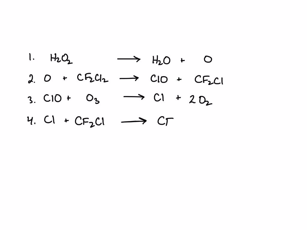 Analyze the following reaction mechanism: 1. H₂O₂ → H₂O + O 2. O ...