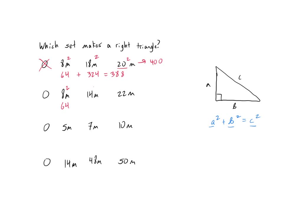 SOLVED: 06 Pythagorean Mixed Review Which set of side length ...