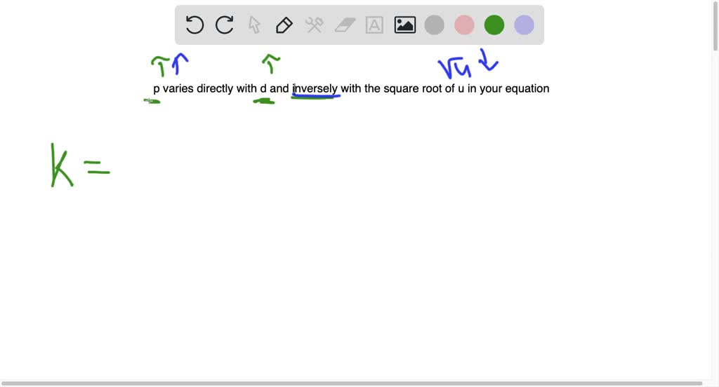 Solved Write An Equation That Expresses The Following Relationship P Varies Directly With D