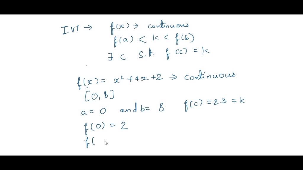 SOLVED: Verify that the Intermediate Value Theorem applies to the ...