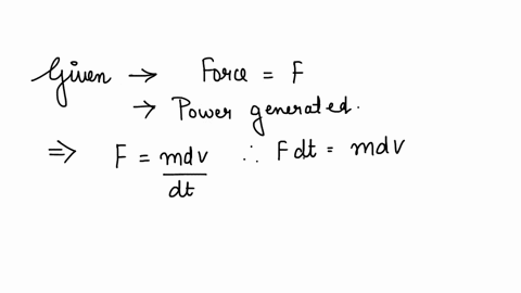 A constant force F is applied on a body. The power (P ) generated is ...