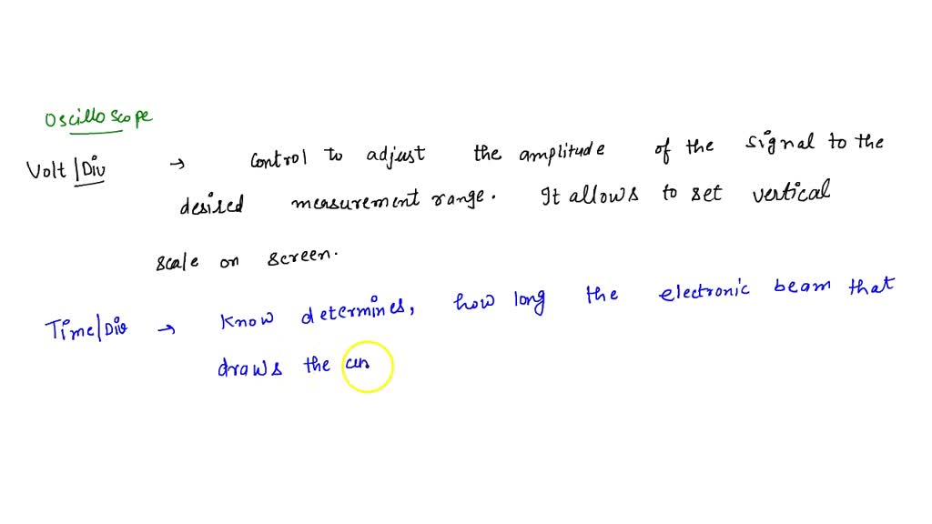 SOLVED: Questions: 1. Explain the functionality of the VOLTS/DIV (volts ...
