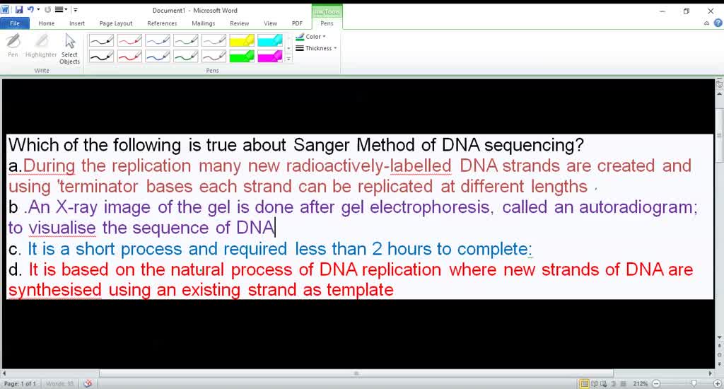 SOLVED: Understanding Sanger (dideoxy chain termination) sequencing ...