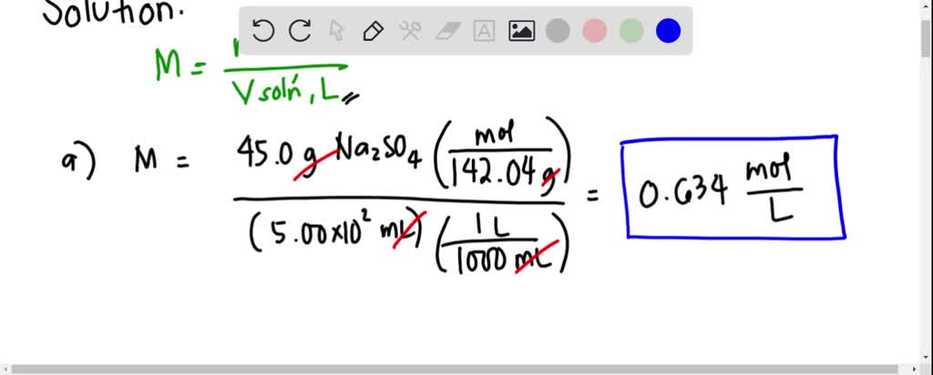 SOLVED: Molarity Introduction: The molarity of a solution is the number of moles of a solute per ...
