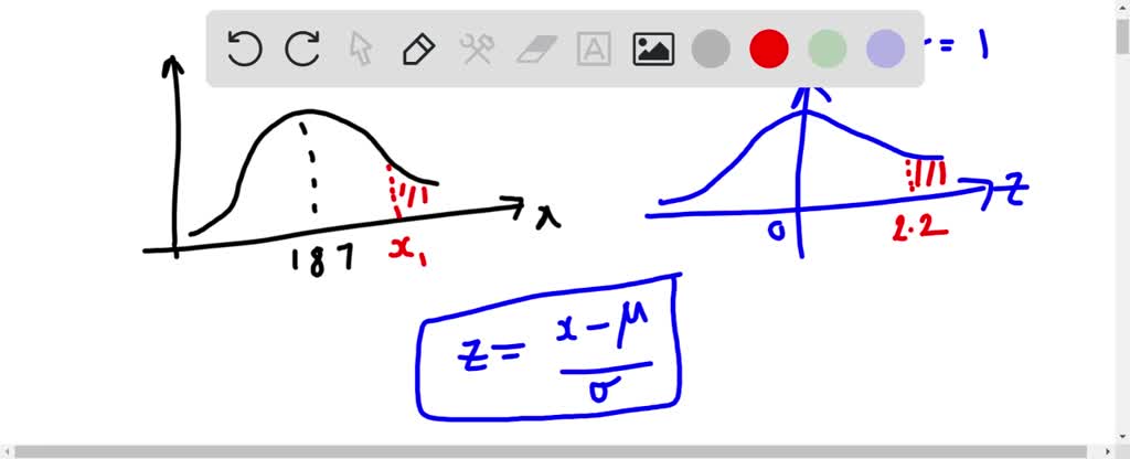 SOLVED: Assuming a normal distribution where the mean is 187 and the ...