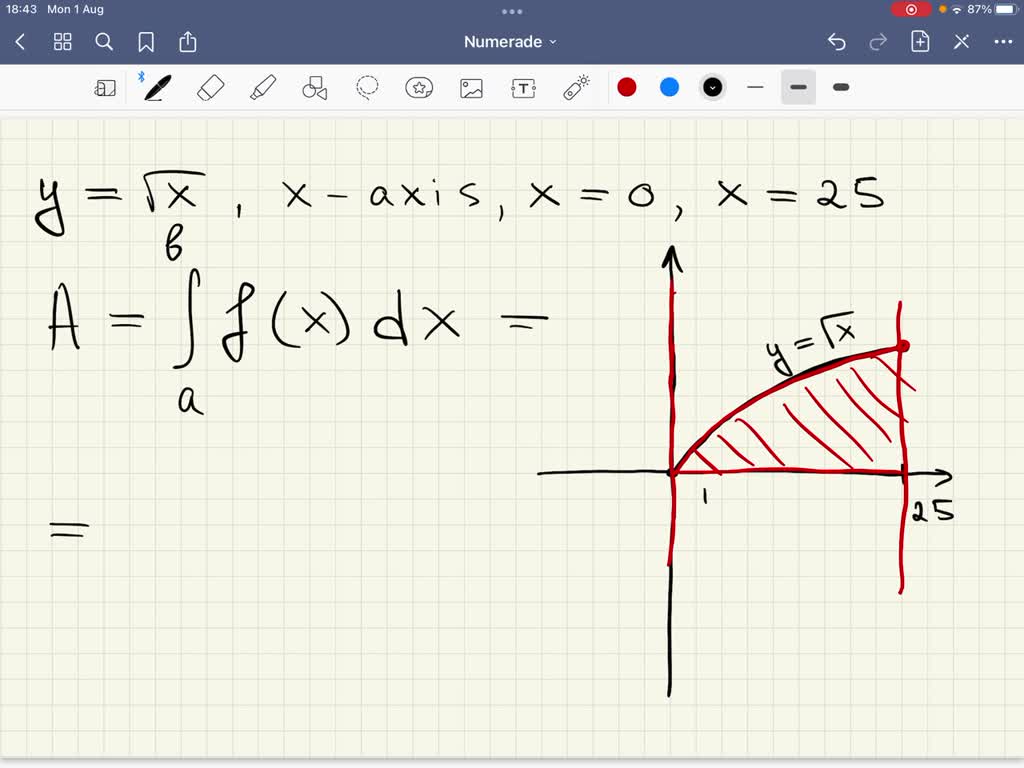 SOLVED: Calculate the total area of the region described. Do not count area beneath the x-axis ...