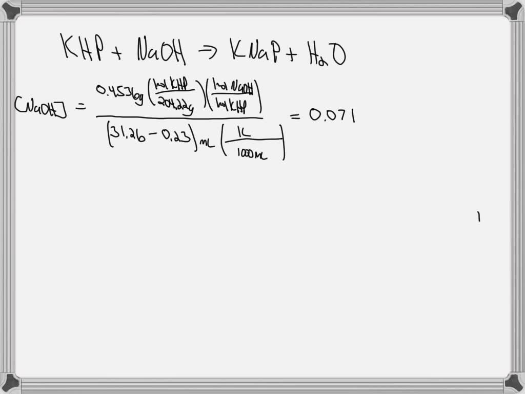 SOLVED: Potassium Hydrogen Phthalate (KHP) is an acidic salt compound ...