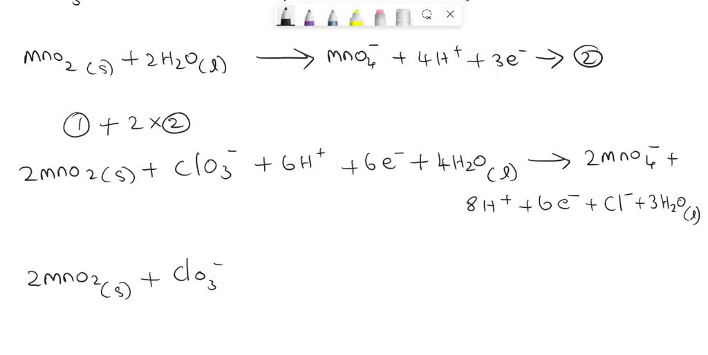 SOLVED: Balancing redox reactions using the half-reaction method ...