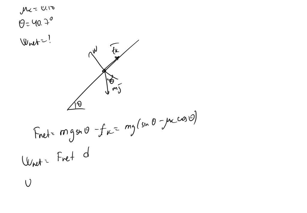 SOLVED: A block of mass m moving down an inclined plane, as shown in the figure, has mass m = 4. ...