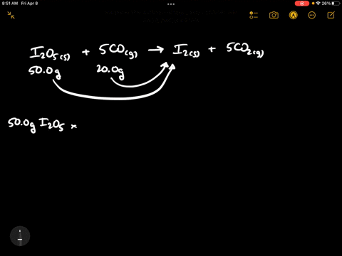 Consider the following reaction i2o2s5cog i2s5co2g what mass...
